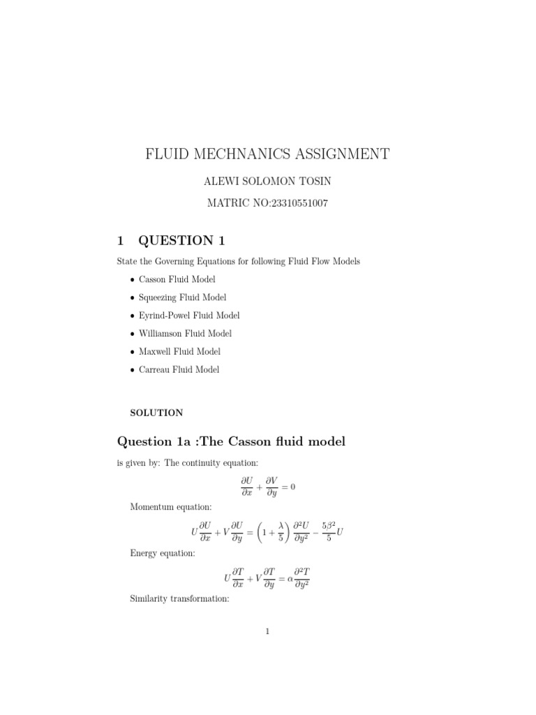 Casson Fluid Model Analysis | PDF | Fluid Dynamics | Boundary Layer