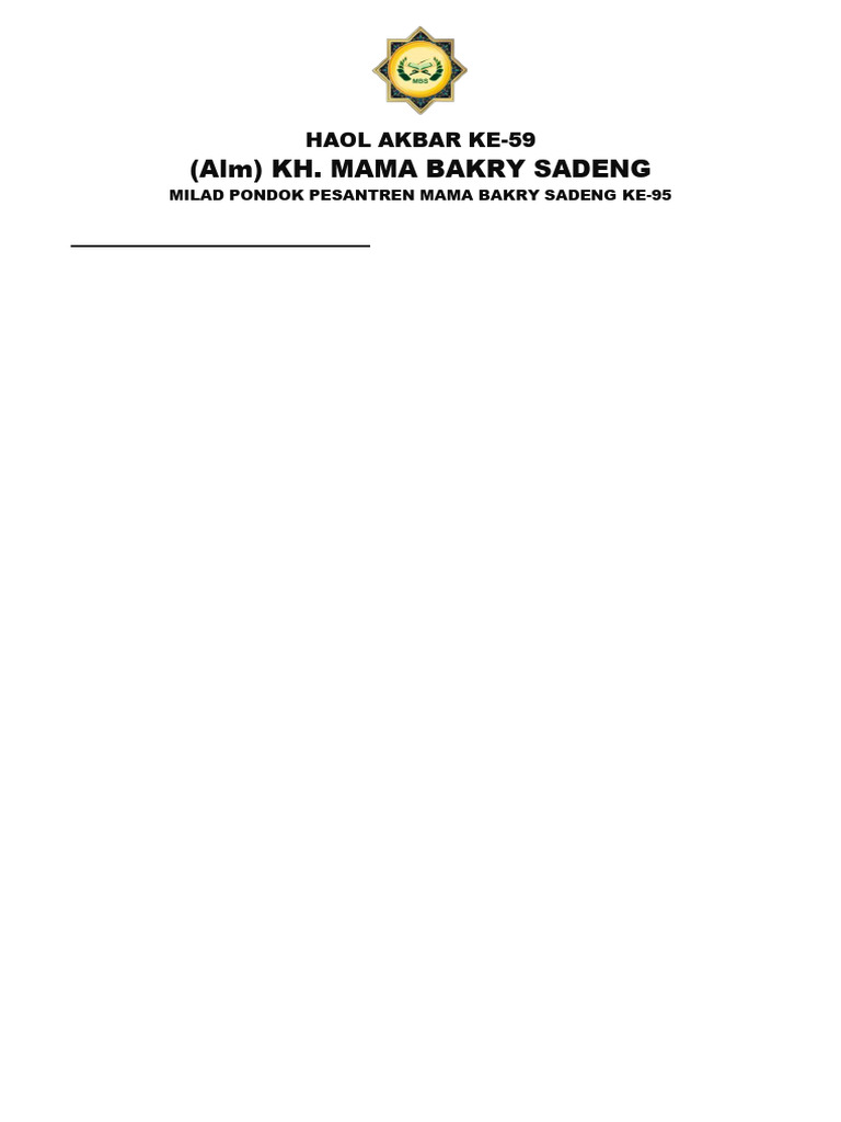 DAFTAR TAMU UNDANGAN KHUSUS HAOL KH. MAMA BAKRY & MILAD PONPES MBS - Nw ...
