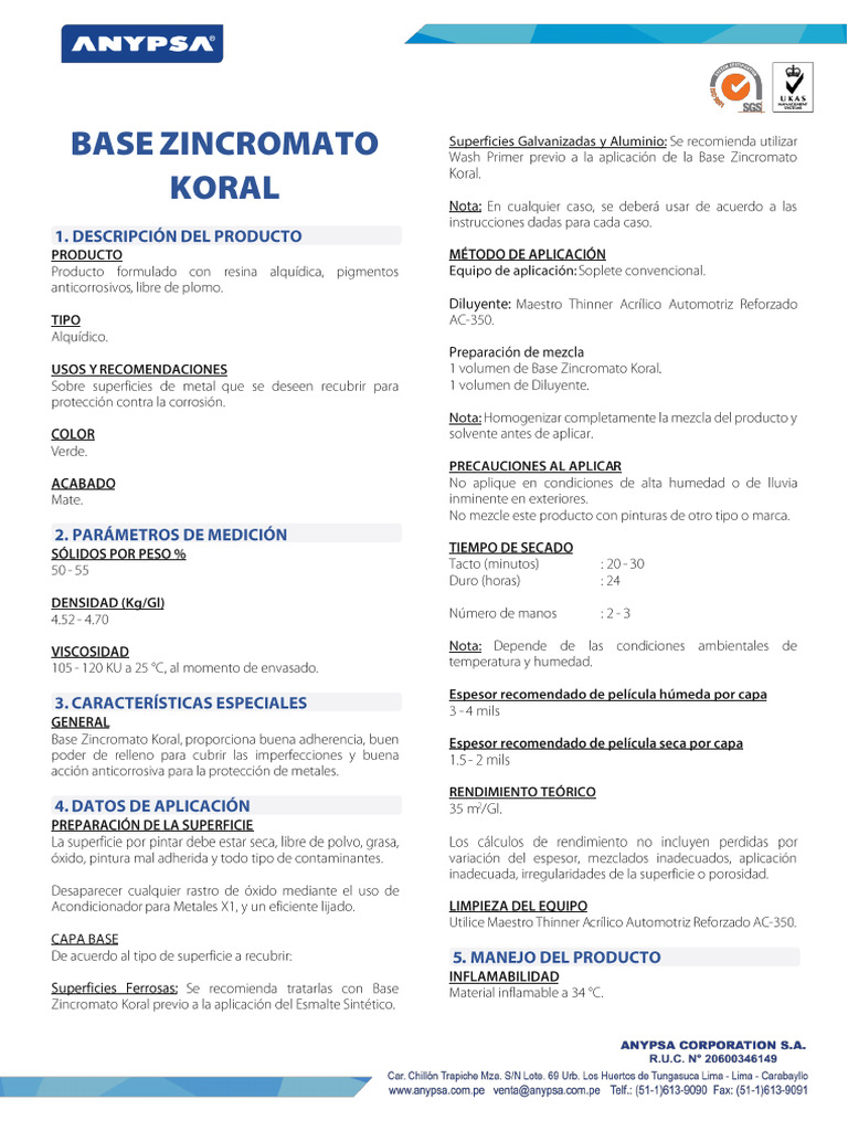 BASE ZINCROMATO KORAL - FT | PDF