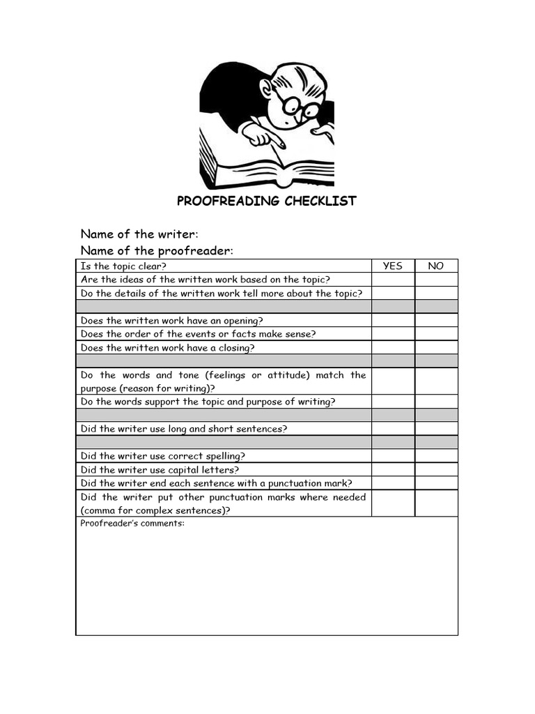 Proofreading Checklist.docx | PDF