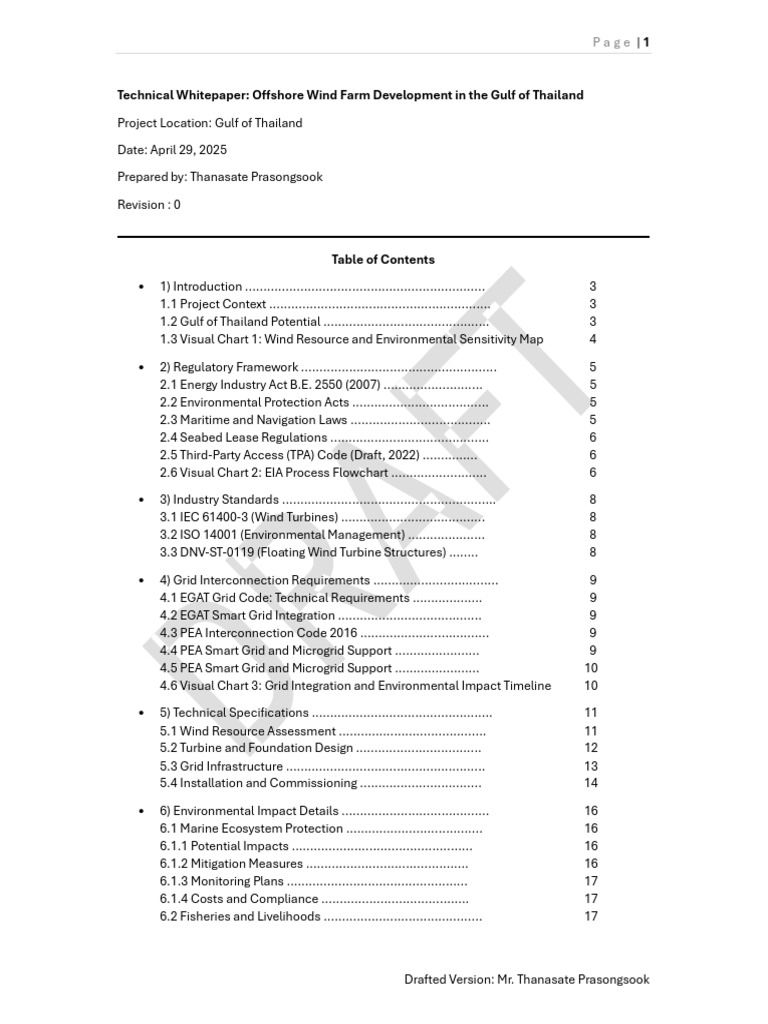 Drafting Whitepaper of Offshore Wind Farm Development in The Gulf of ...