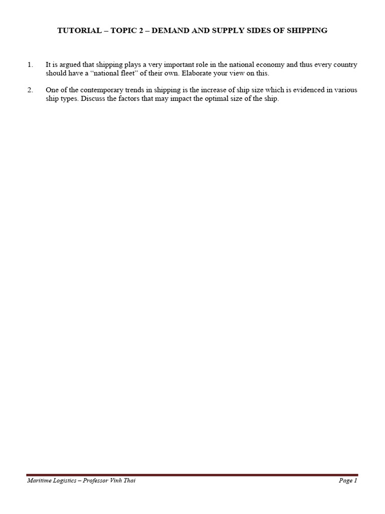 Tutorial For Topic 2 - Student | PDF