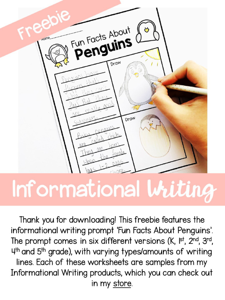 Free Informational Writing Prompt Worksheet | PDF