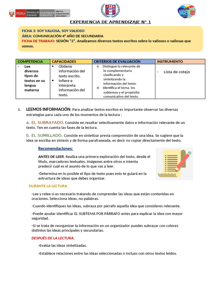4° FICHA N° 1 COMU | PDF | Malala Yousafzai