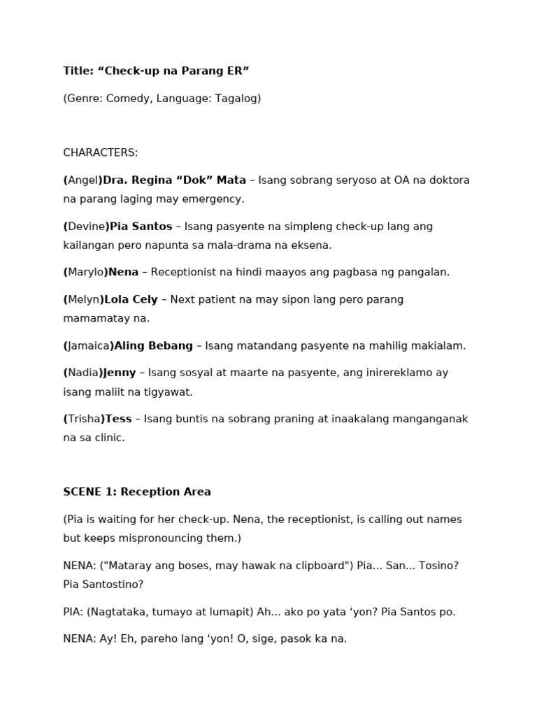 Final Script Comedy | PDF