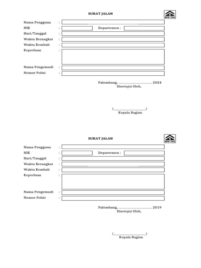 Surat Jalan 2024 | PDF