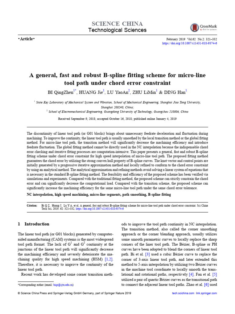 A General, Fast and Robust B-Spline Fitting Scheme For Micro-Line Tool ...