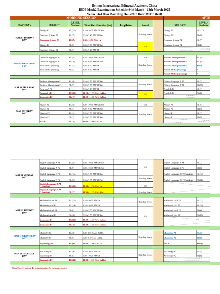 IBDP Mock Exam Schedule 2025 | PDF | Qualifications