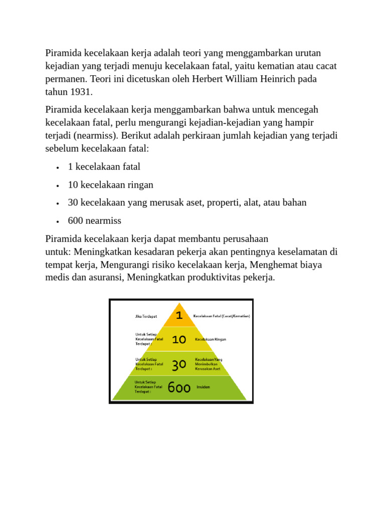 Safety Campaign Piramida kecelakaan kerja | PDF