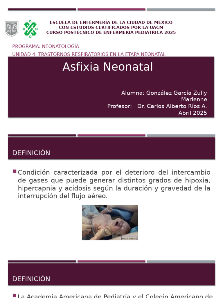 Asfixia Neonatal y Taquipnea Transitoria Del RN | PDF | Feto | Pulmón