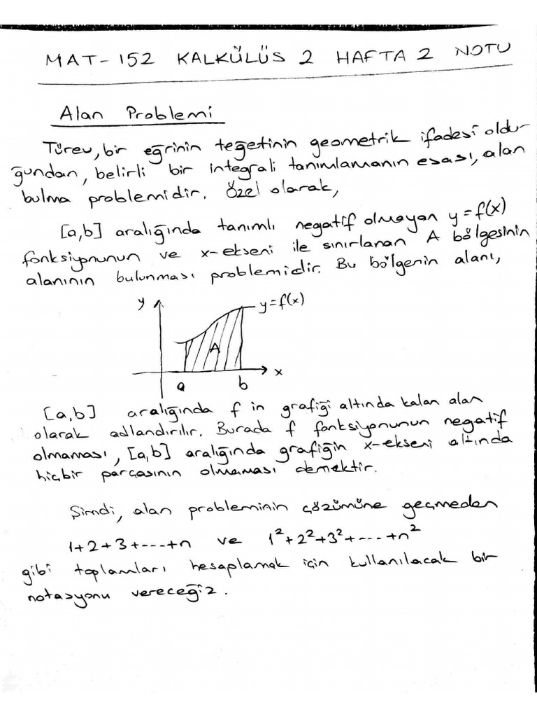 MAT152Kalkülüs2 Hafta2 | PDF
