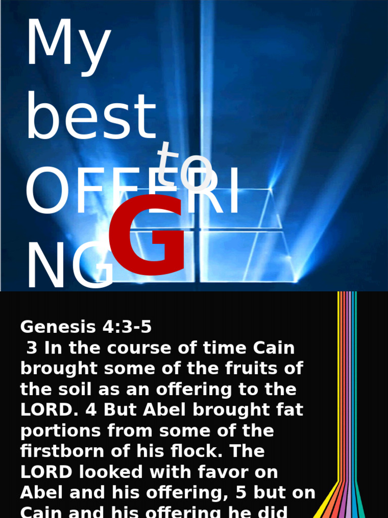 My Best Offering To God | PDF | Cain And Abel | Religious Belief And ...