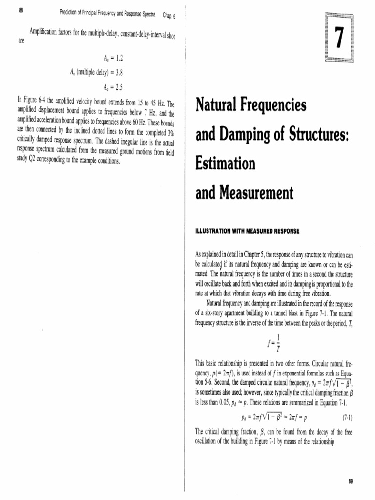 Chapter 7 Natural Frequencies and Damping of Structures | PDF