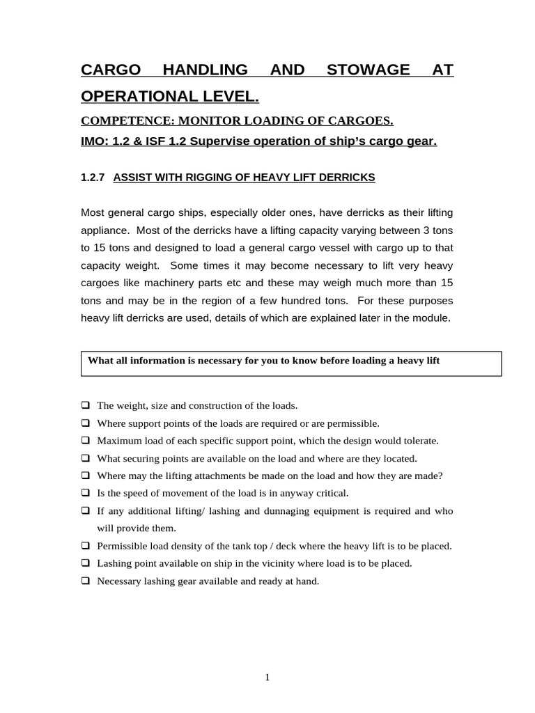 Assist with rigging of heavy lift derricks | PDF