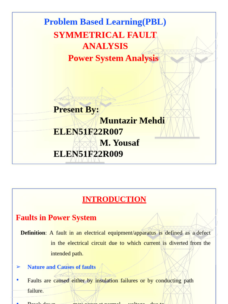 Symmetrical Fault Analysis by 007&009 | PDF | Insulator (Electricity ...