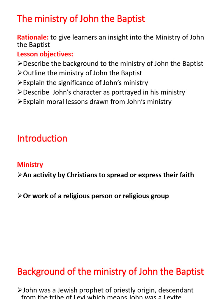 Insights into John the Baptist's Ministry | PDF | John The Baptist | Jesus