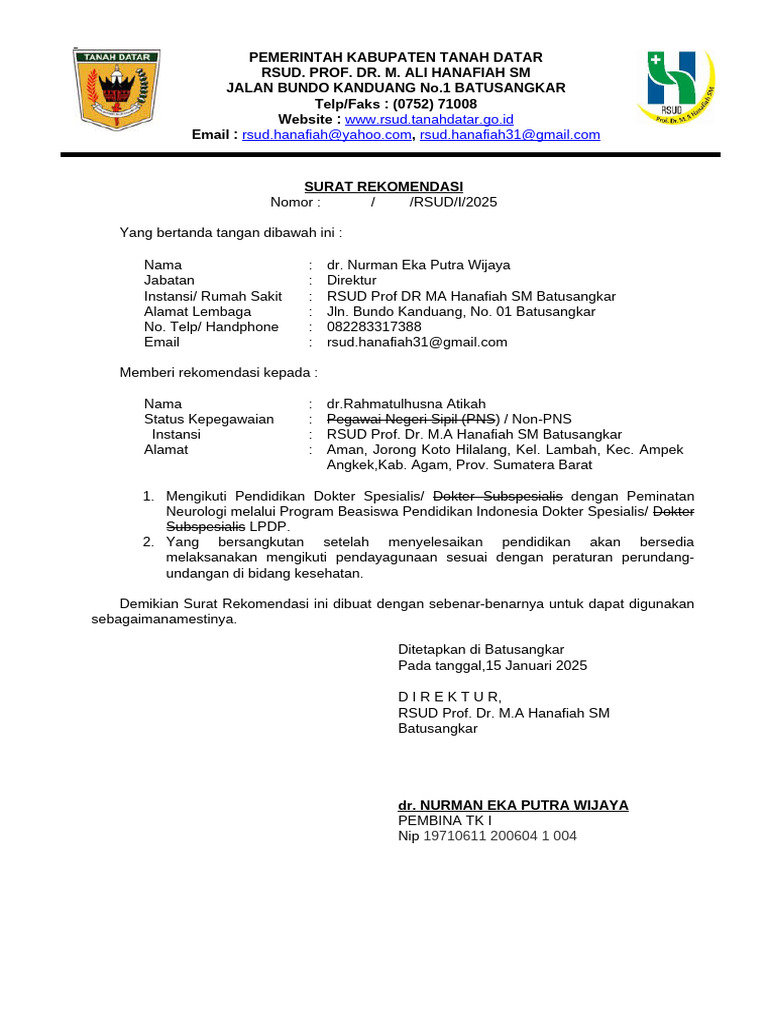 Rekomendasi PPDS Rahmatul Husna | PDF