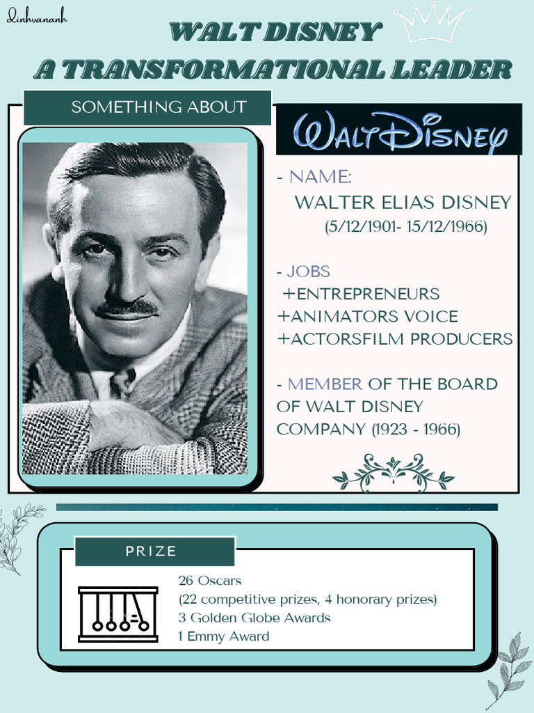 Walt Disney - Transformational Leadership | PDF | Walt Disney