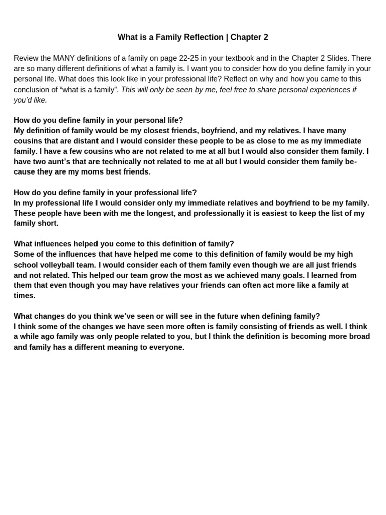 What Is A Family Reflection | PDF