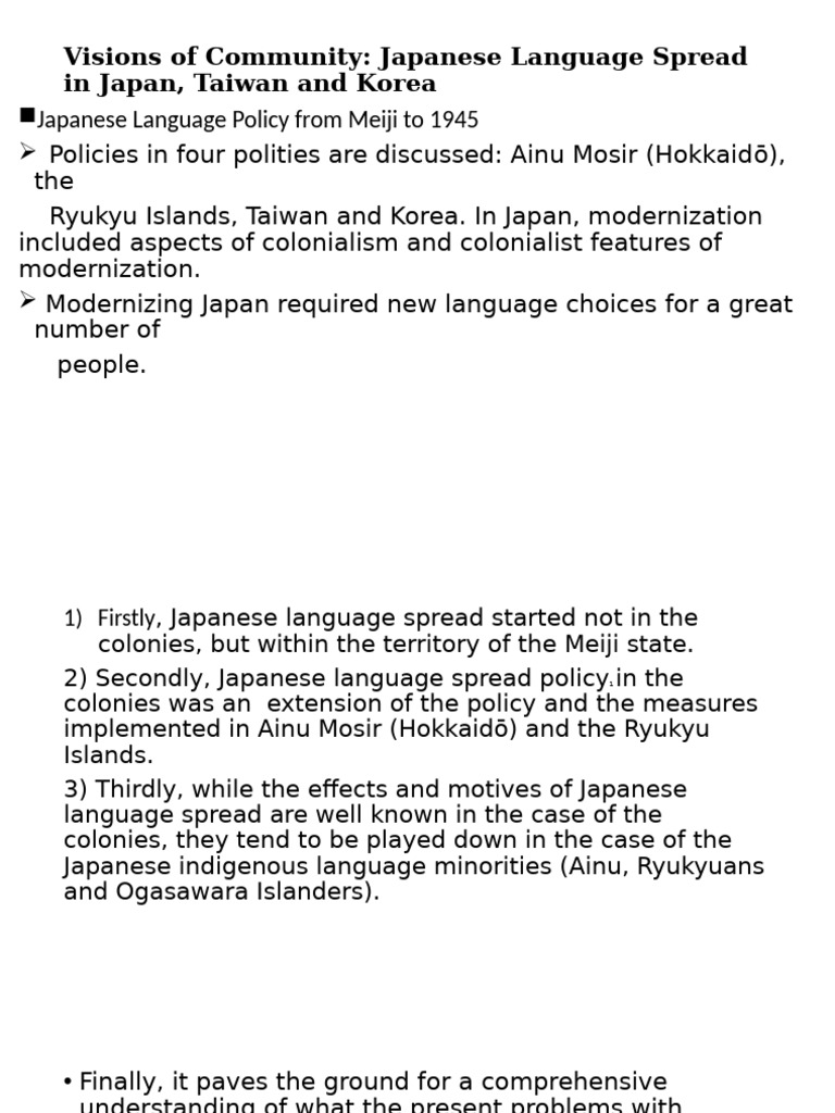 Japanese Language Spread in East Asia | PDF | Empire Of Japan ...