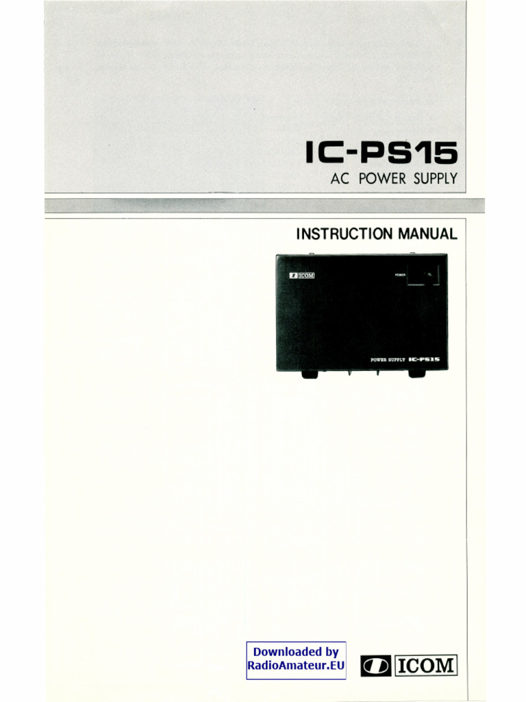 ICOM PS 15 User Manual | PDF