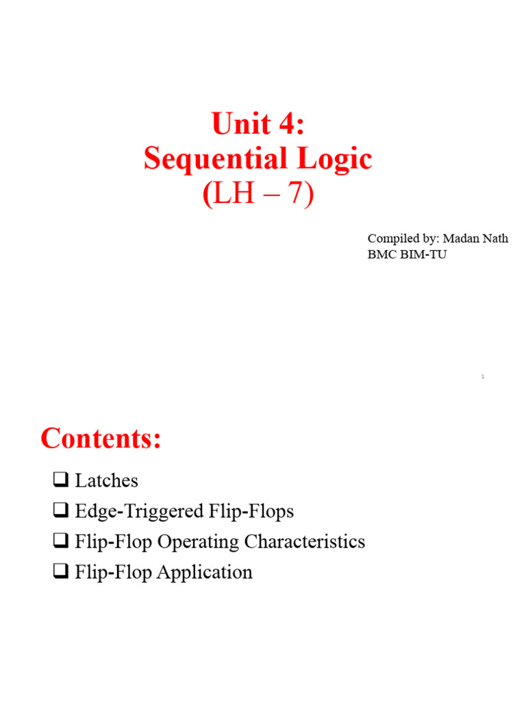 Unit 5 Sequential Logic BitinfoNepal | PDF | Computer Engineering | Electronic Engineering