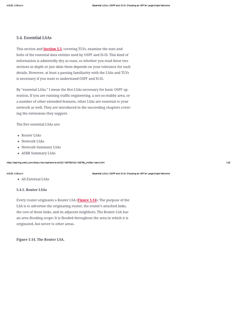 Essential LSAs - OSPF and IS-IS - Choosing An IGP For Large-Scale Networks | PDF | Data ...