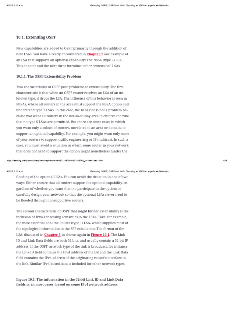 Extending OSPF _ OSPF and is-Is_ Choosing an IGP for Large-Scale Networks | PDF | I Pv6 ...
