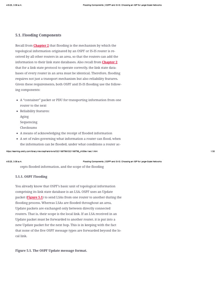 Flooding Components - OSPF and Is-Is - Choosing An IGP For Large-Scale Networks | PDF | Wide ...