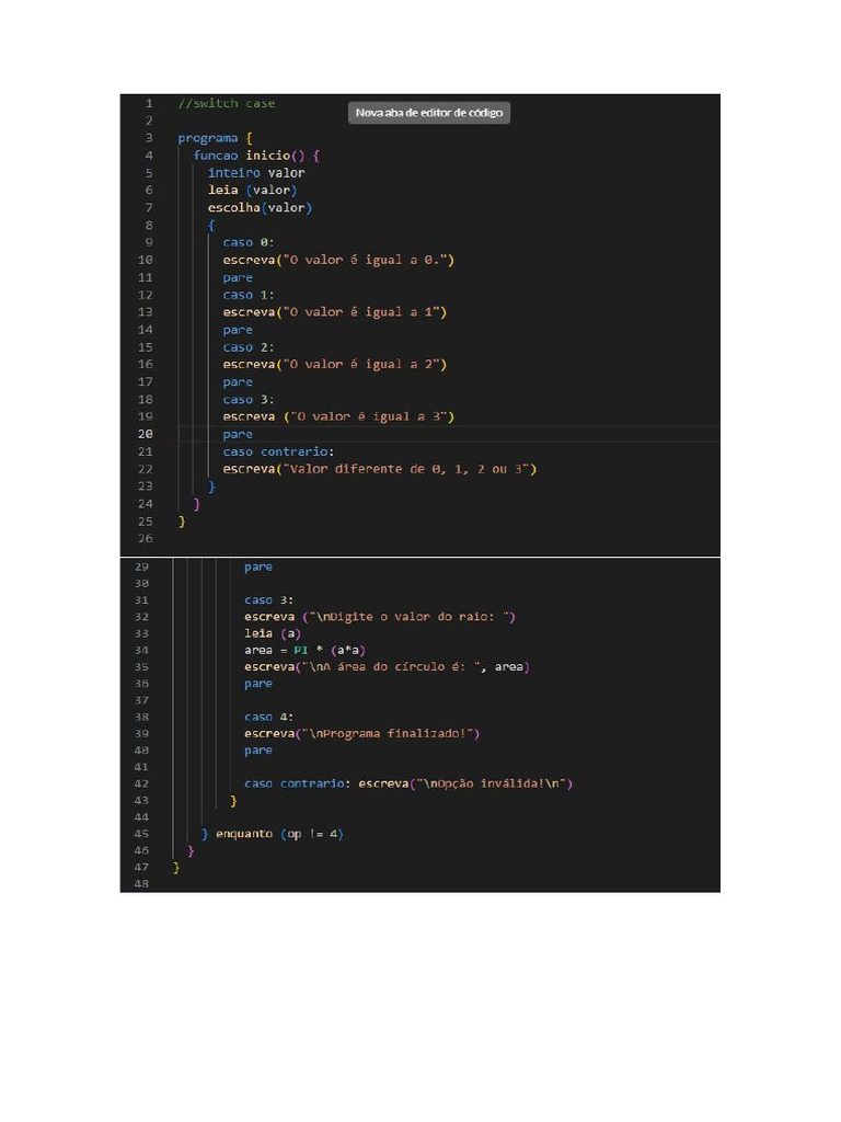 Exercicios Portugol | PDF