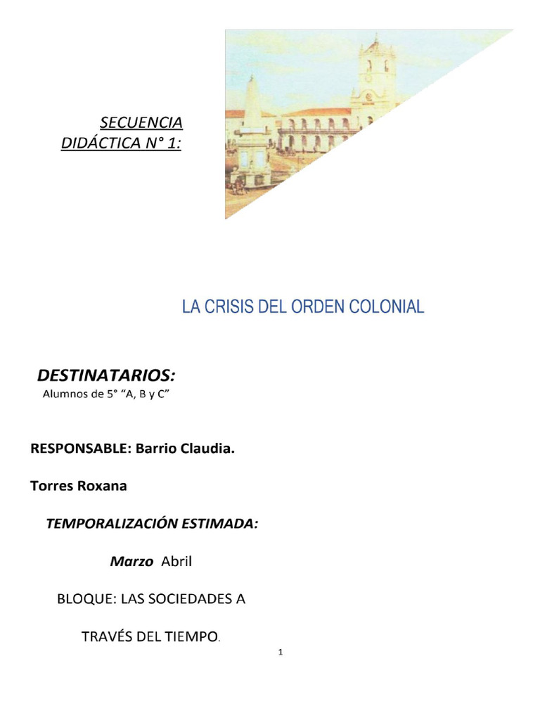 La Crisis Del Ordel Colonial 5° | PDF