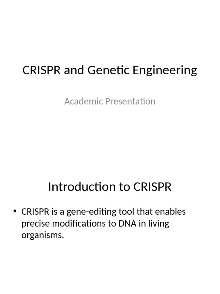 CRISPR and Genetic Engineering | PDF