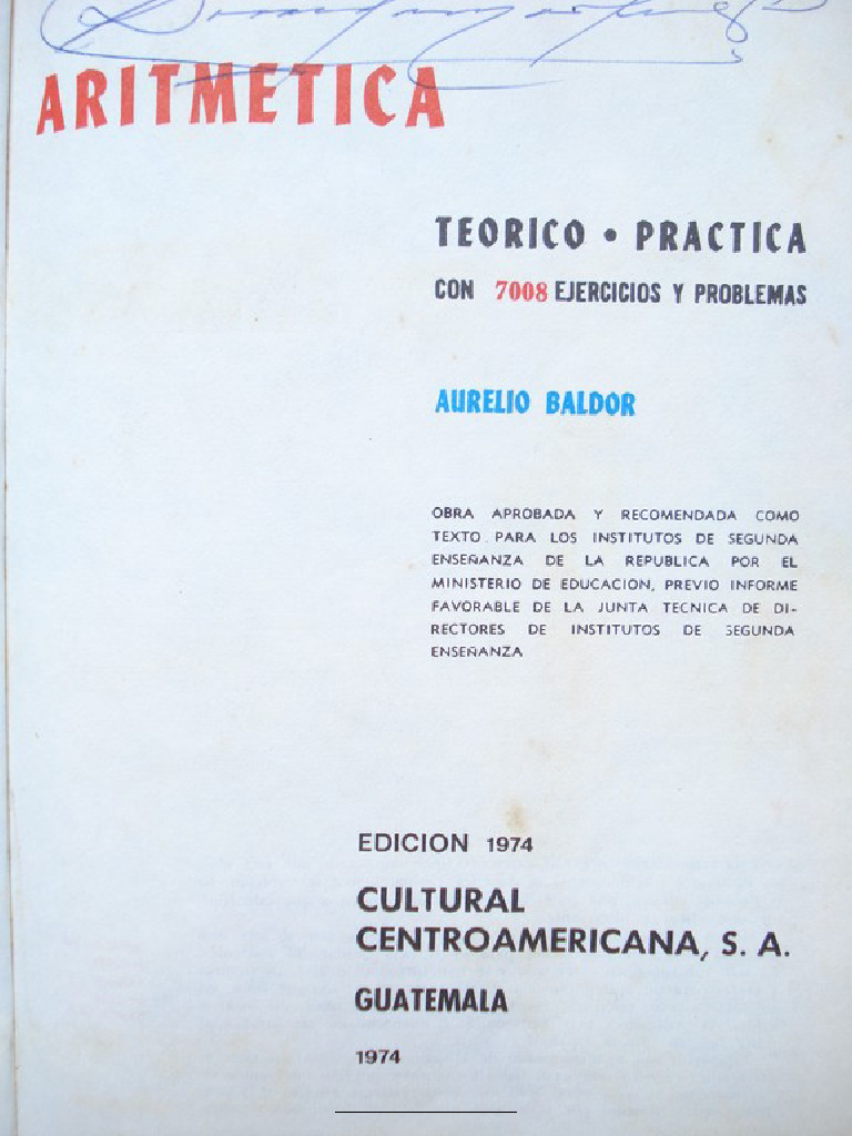Aritmetica - Aurelio Baldor - 1ed | PDF