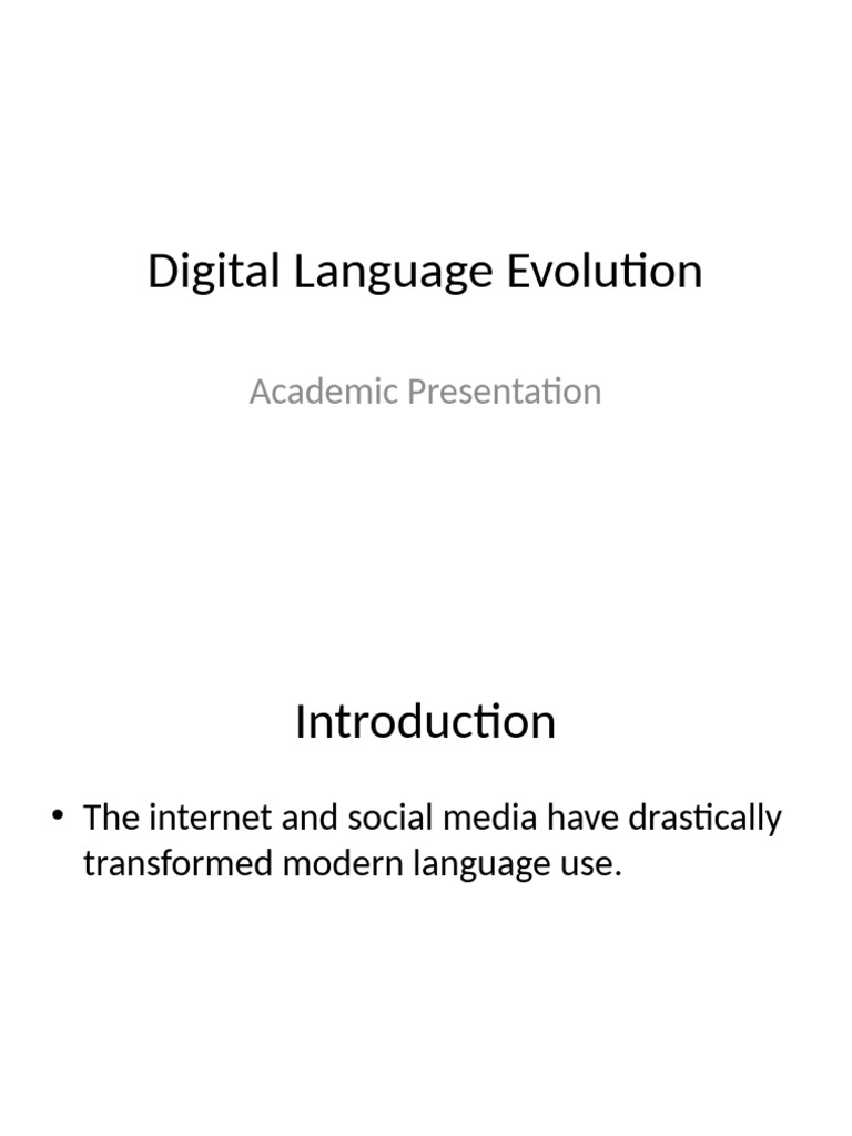 Digital Language Evolution | PDF