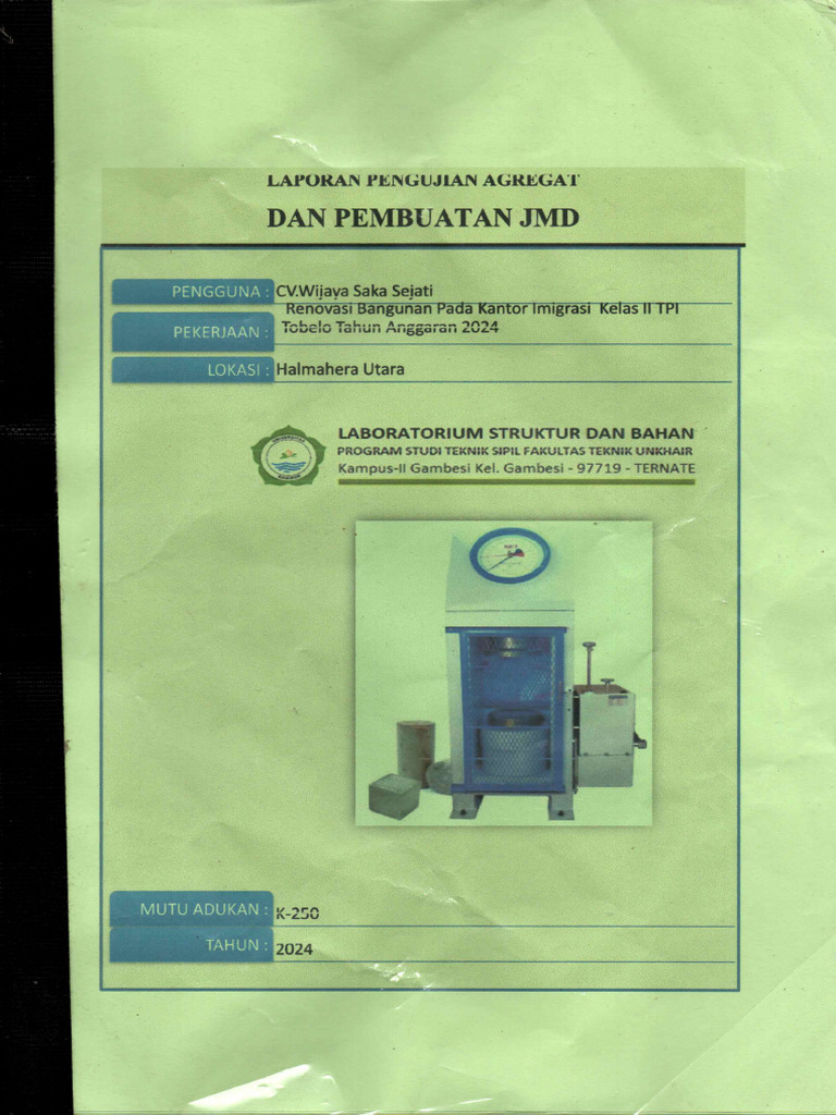 JMD - Renovasi Bangunan Kanim Kelas II TPI Tobelo TA 2024 | PDF