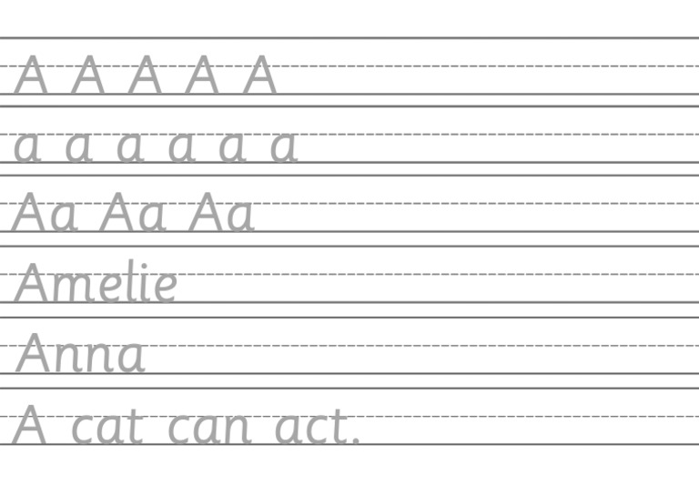 A4 Sheet Handwriting Letters Aa | PDF