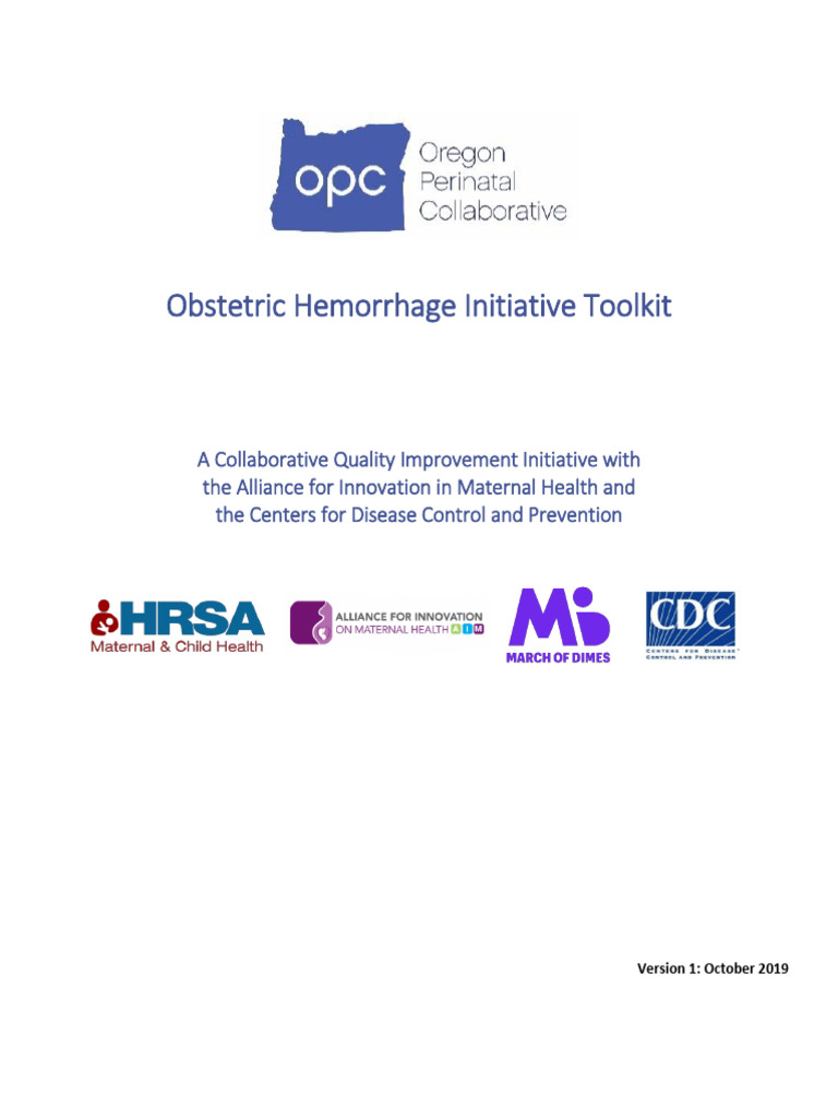 OB Hemorrhage Toolkit or 2 | PDF | Childbirth | Postpartum Period