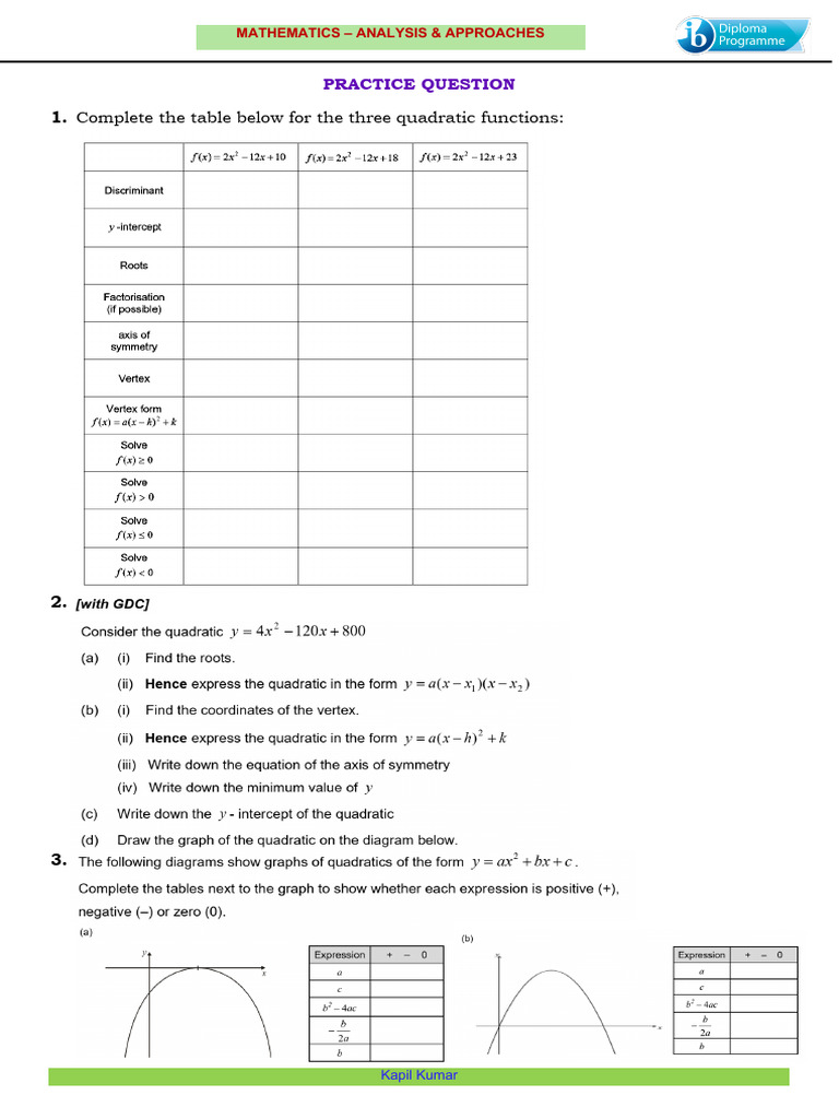 Mixed Practice Quadratic Rational Transformation | PDF