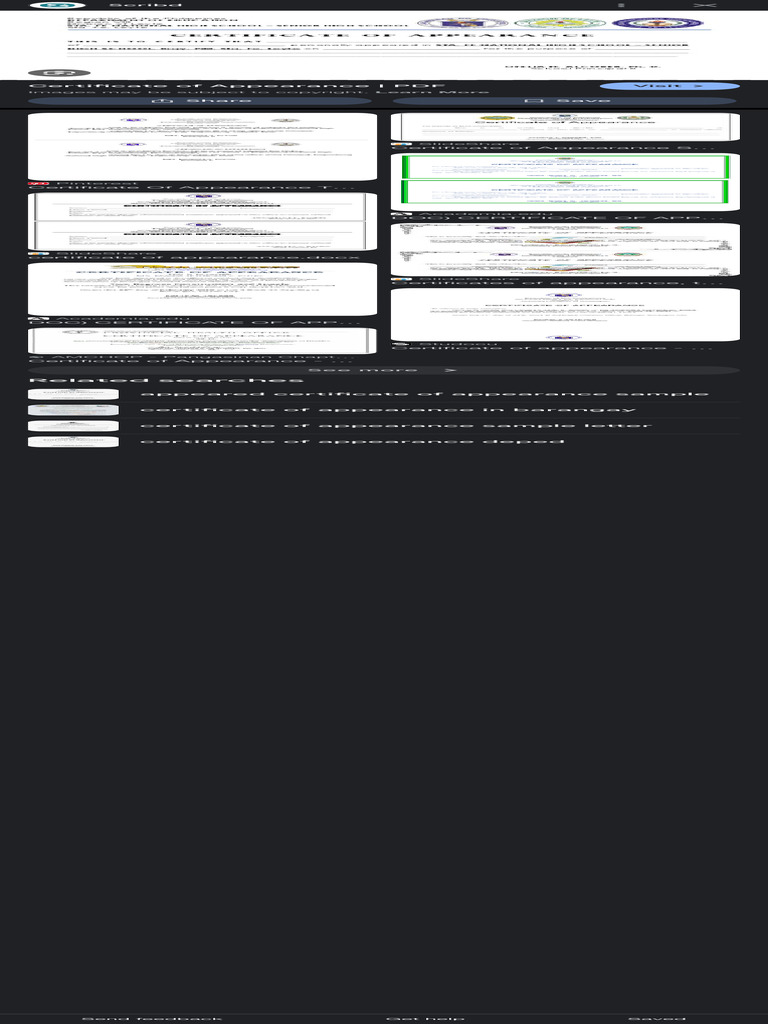 Certificate of Appearance Sample - Google Search | PDF