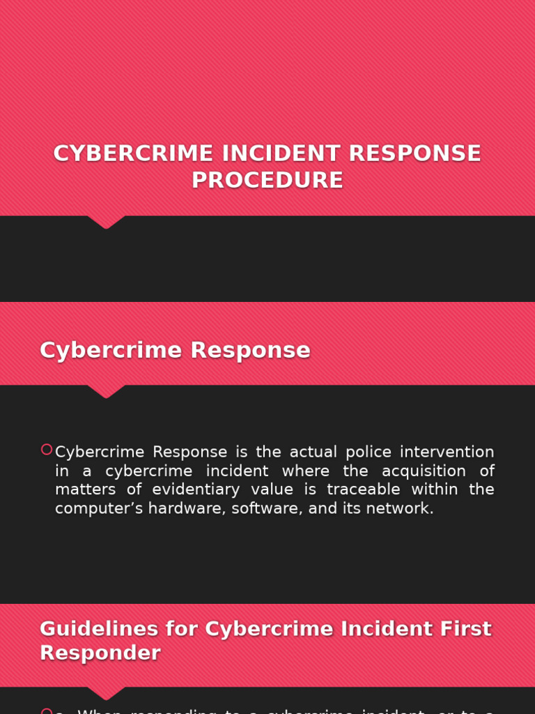 Cybercrime Response Incident Procedure 3 | PDF