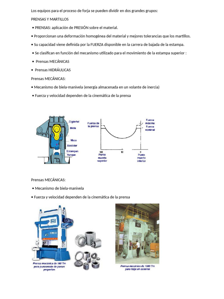 Los Equipos para El Proceso de Forja Se Pueden Dividir en Dos Grandes ...