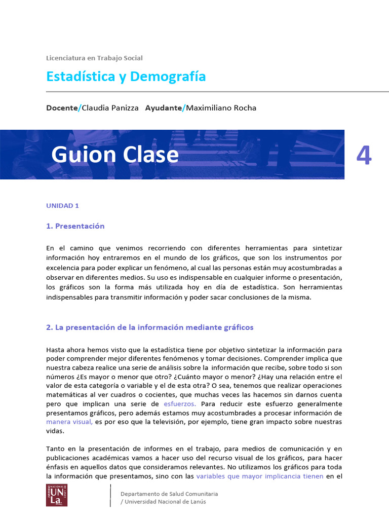 GUION - Clase 4 | PDF | Histograma | Estadísticas