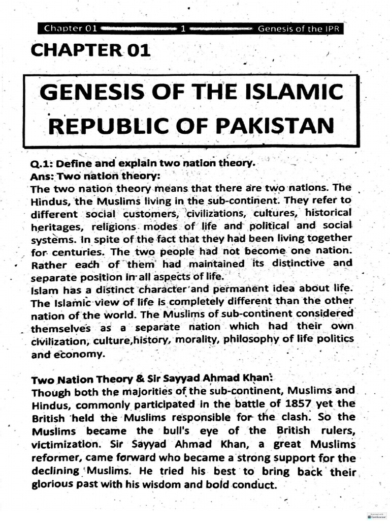 PakSt#1 Genesis of Pakistan | PDF