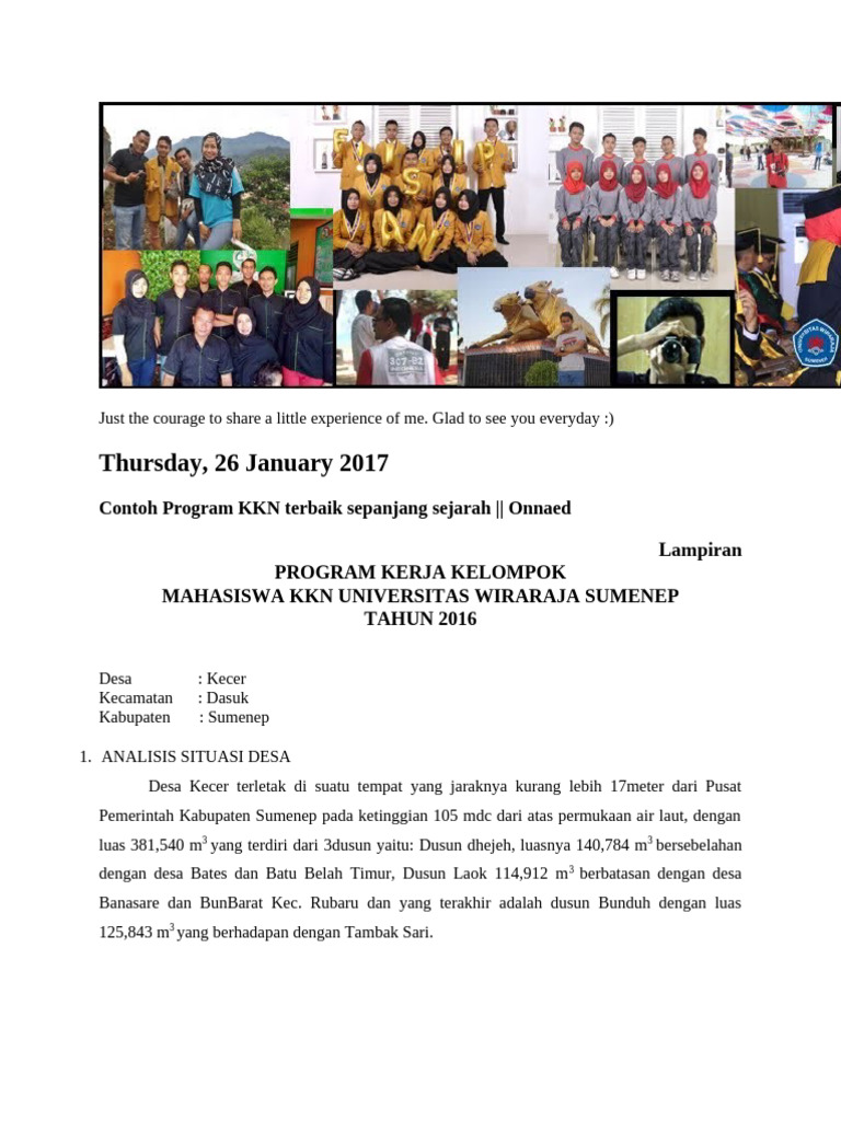 Contoh Proker KKN | PDF