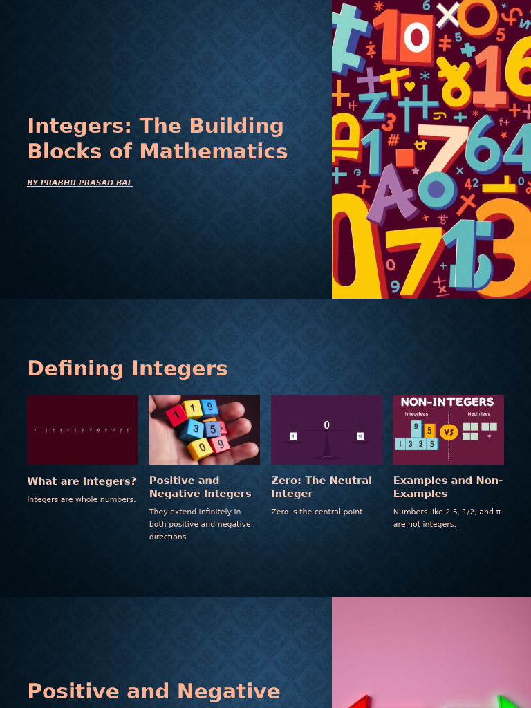 Integers The Building Blocks of Mathematics | PDF | Numbers | Multiplication