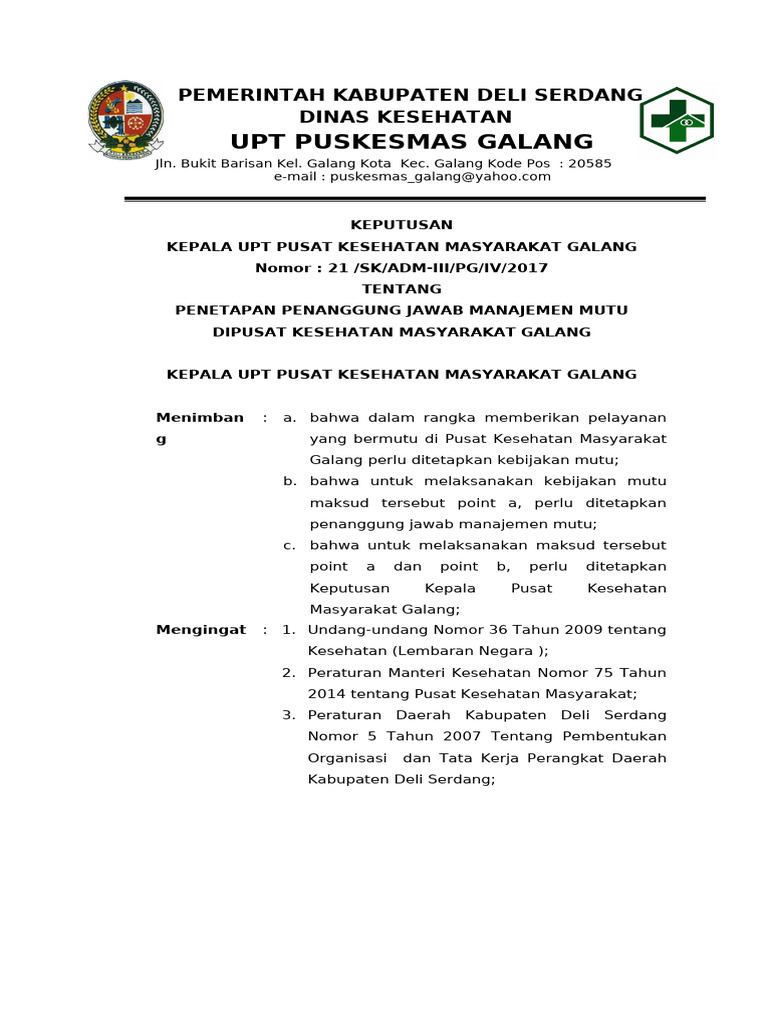 SK 21 PENET PJ MANAJ MUTU | PDF