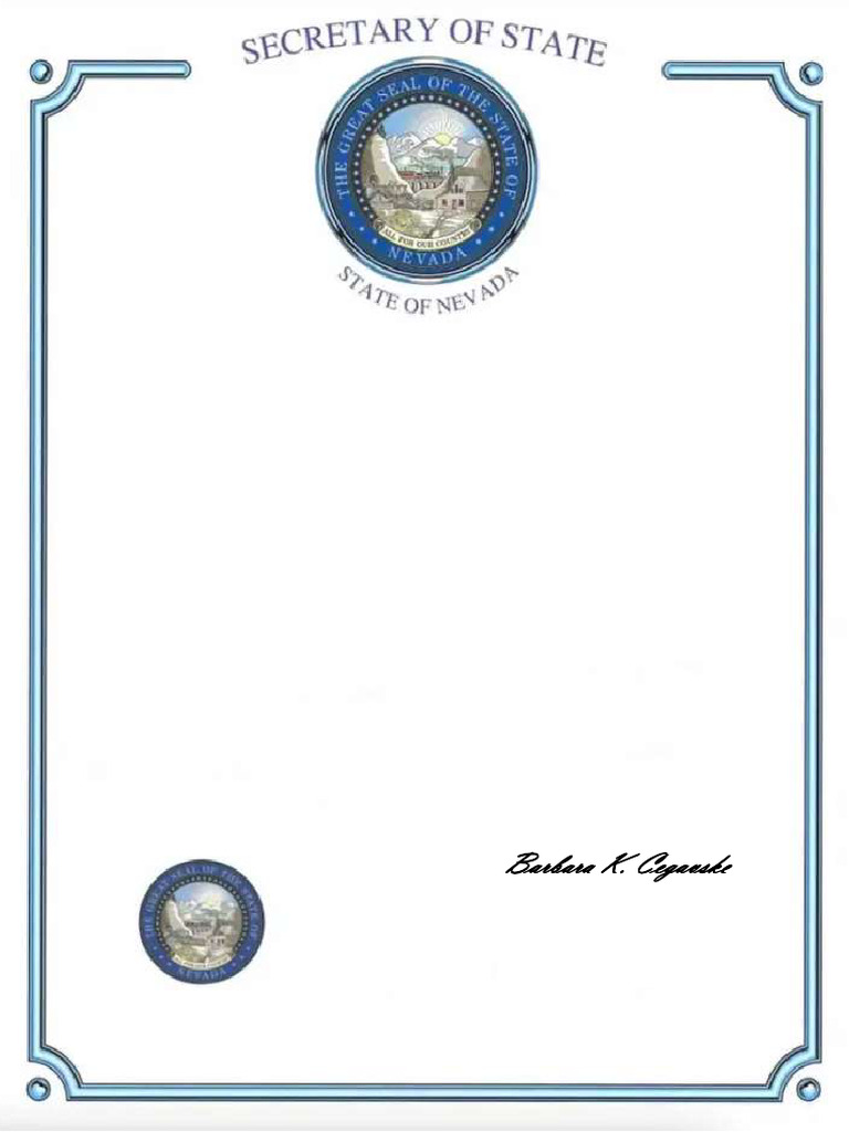Nevada State Business License Certificate | PDF