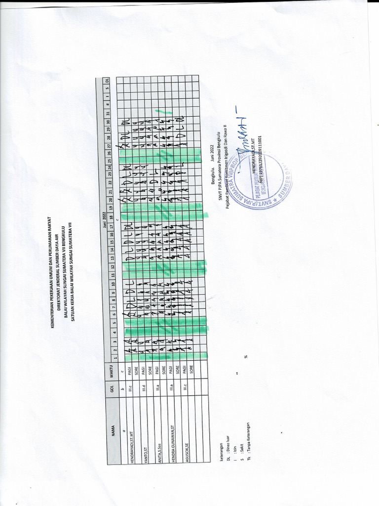 f. Absen Juni 2022 | PDF