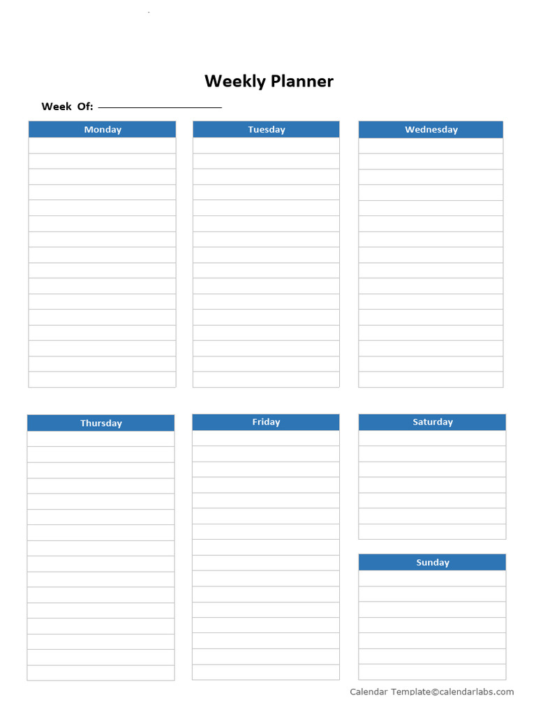 Onenote Weekly Planner Template | PDF