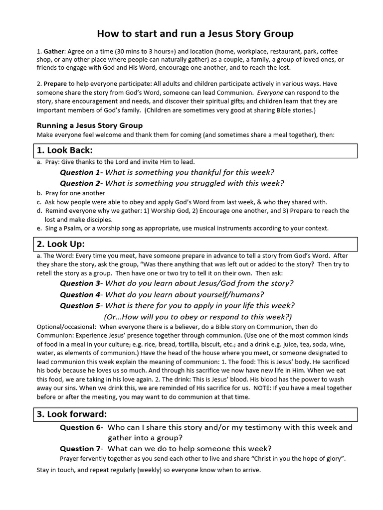 How To Start and Run A Jesus Story Group | PDF | Eucharist | Jesus